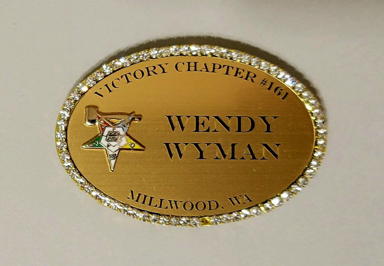 Rhinestone bling Name Badge Top Quality oval and rectangle – Goodimpression