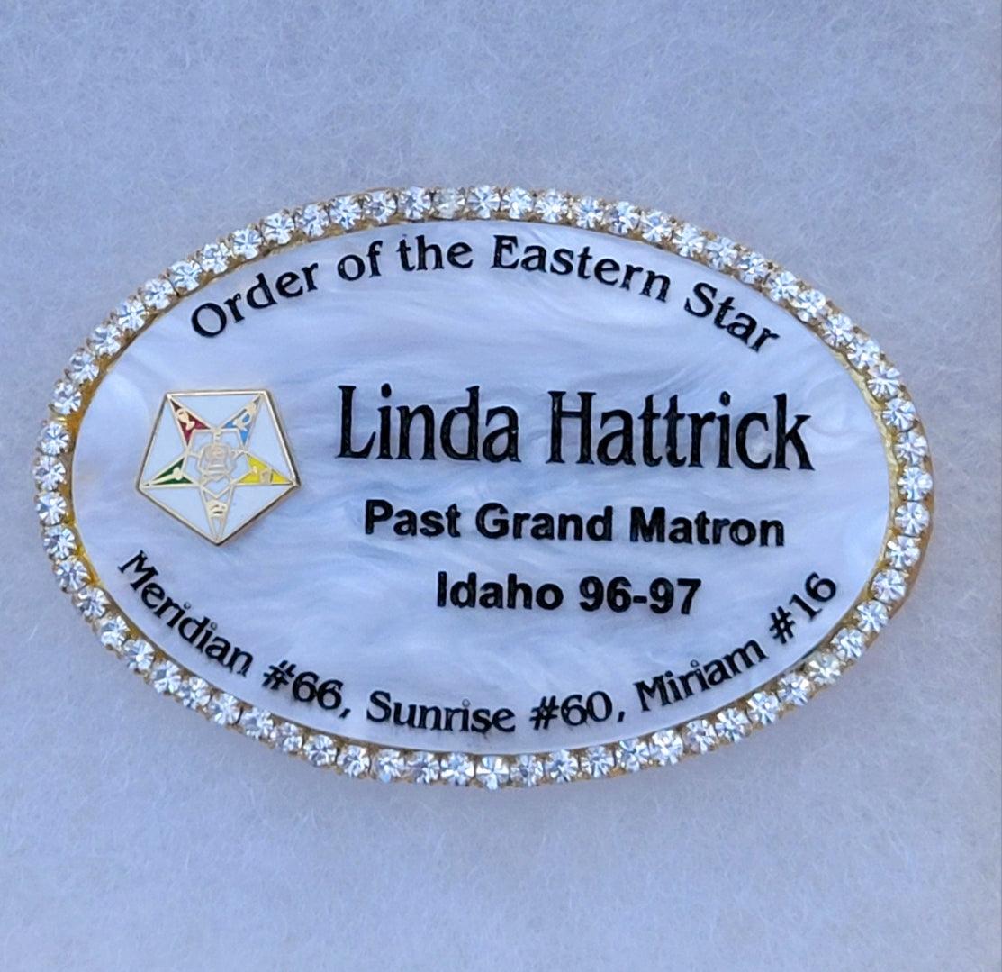Rhinestone bling Name Badge Top Quality oval and rectangle – Goodimpression